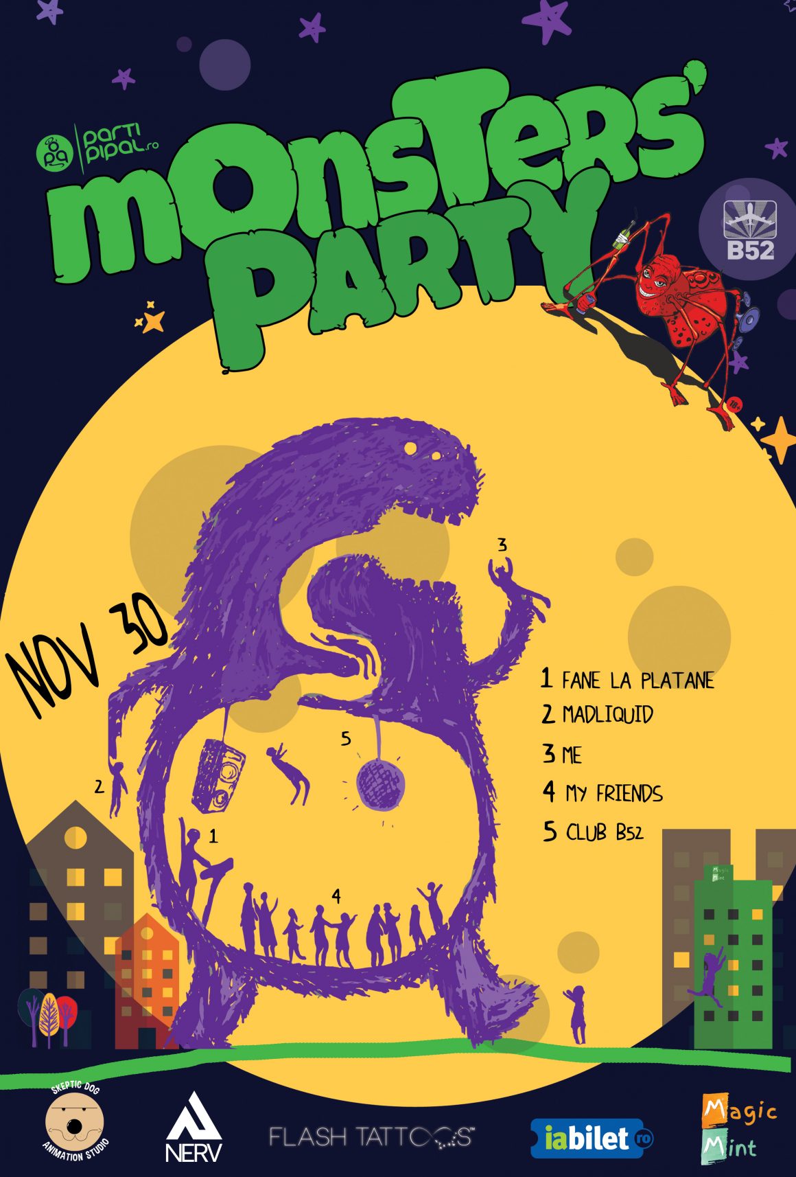 The Monsters' Party revine cu MadLiquid si Fane la Platane! ⋆ Partipipal